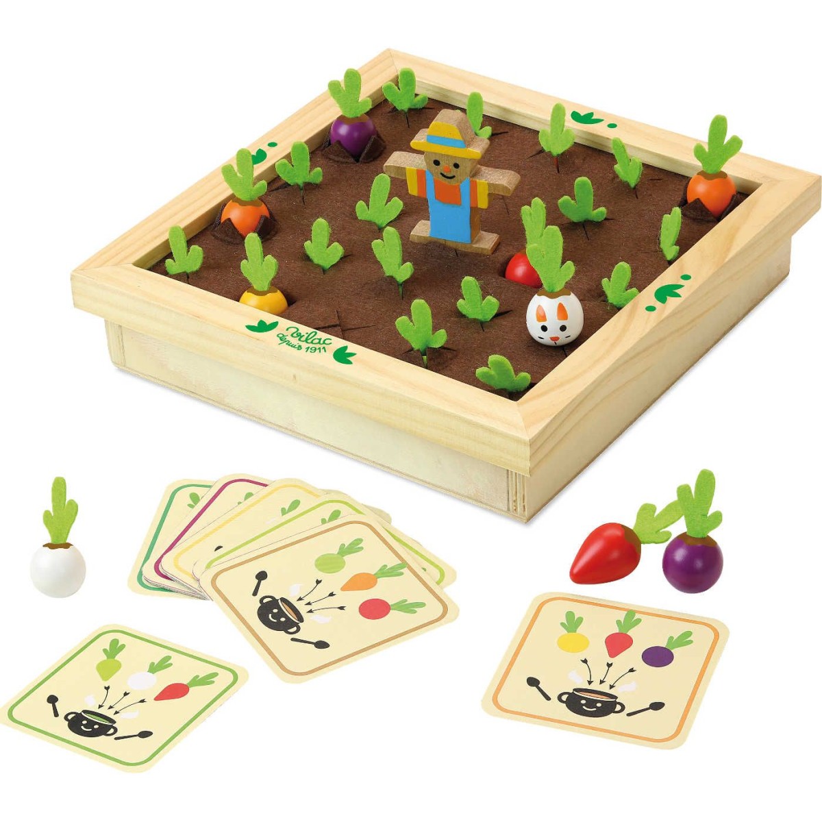 Vilac Gra pamięciowa memo Ogród Warzywny dla 3 latka drewniana | Dadum