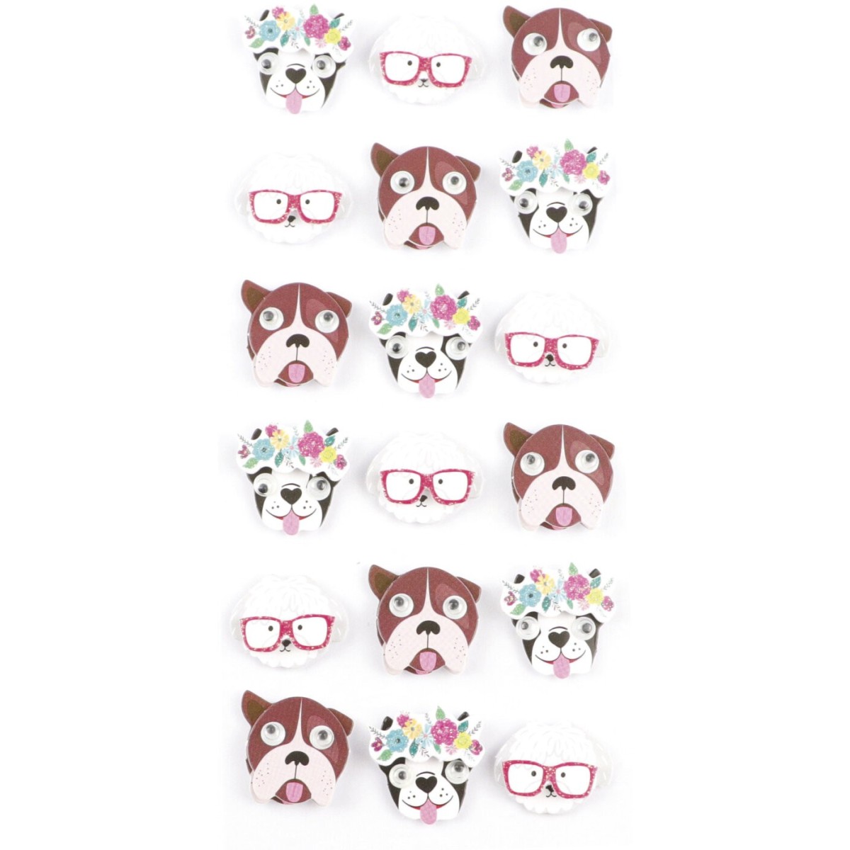 Naklejki 3D Pieski 18 sztuk, Graine Creative | Dadum